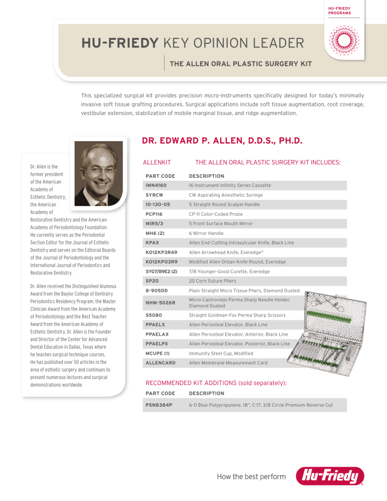 Allen Oral Plastic Surgery Kit by Hu-Friedy