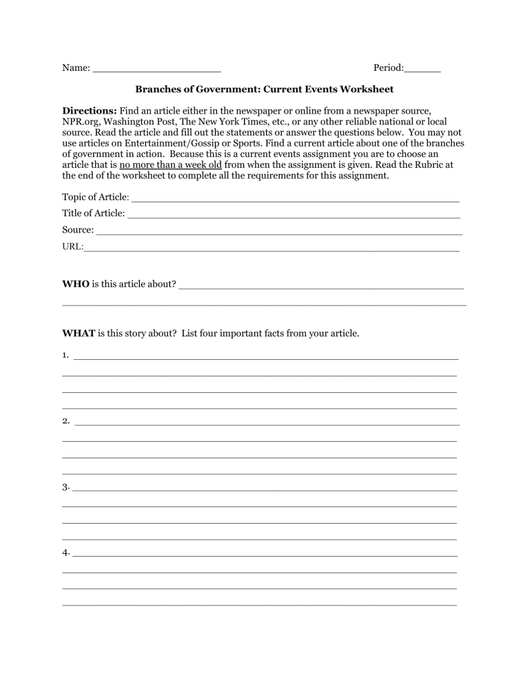 Current Events Article