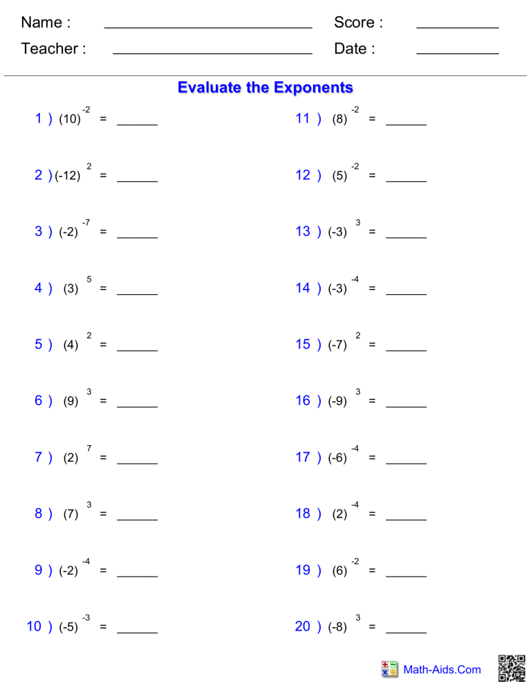 Exponents