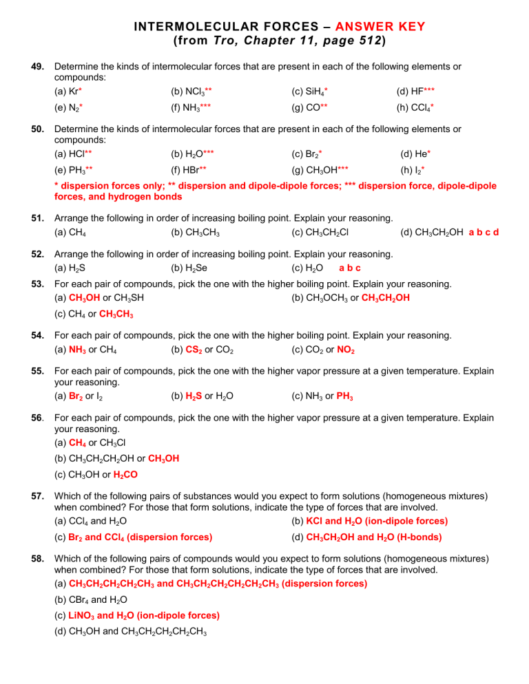 Gizmo Student Exploration Polarity And Intermolecular Forces Answer Key Gizmo Student Exploration Polarity And Intermolecular Forces Answer Key