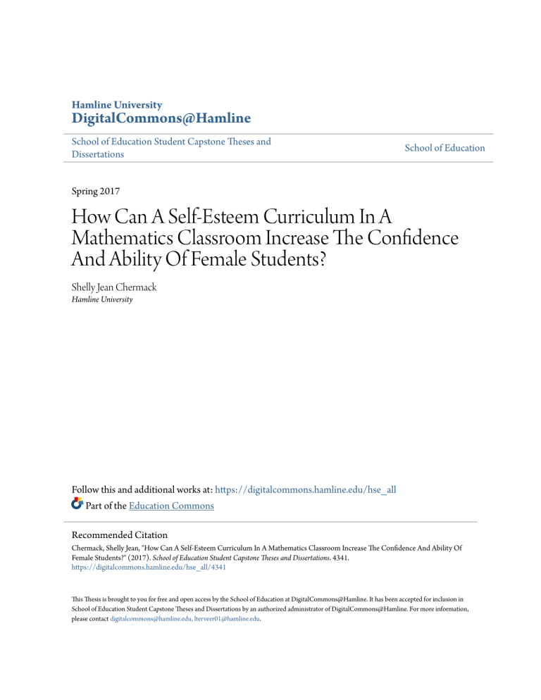 SELF ESTEEM CURICULUM SELF ESTEEM CURICULUM
