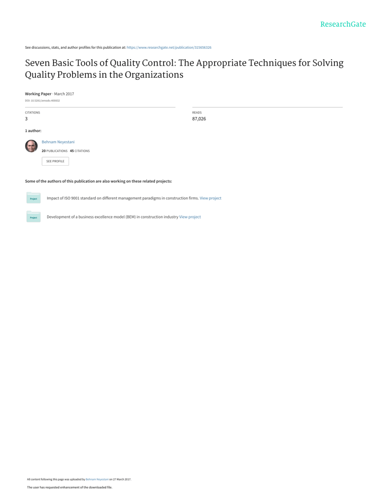 7 Quality Control Tools: Problem Solving Techniques