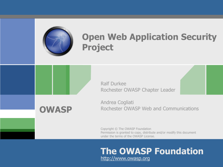 OWASP: Open Web Application Security Project Overview