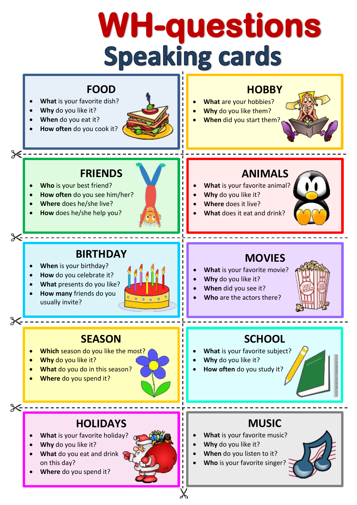 Whions speaking cards