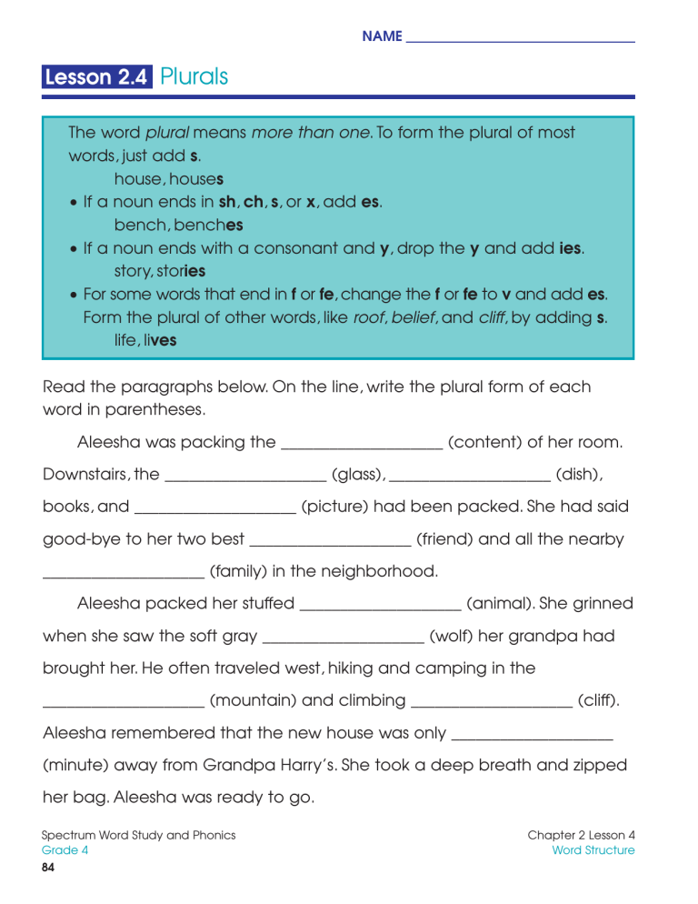 Plurals 1