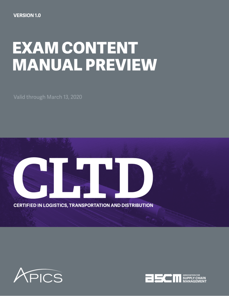CLTD Exam Content Manual Preview
