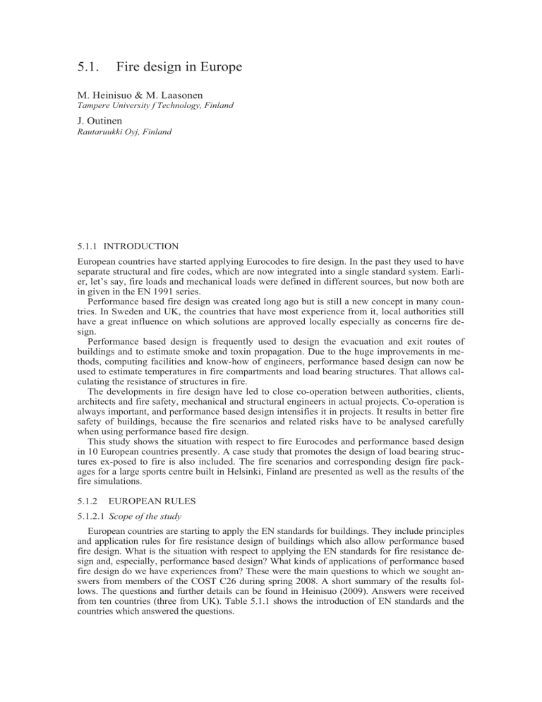 Fire Design in Europe: Eurocodes & Performance-Based Approach