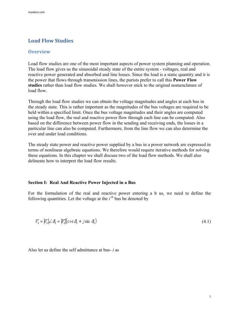 Load Flow Studies in Power Systems