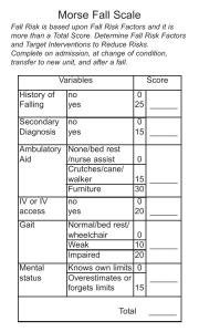 Morse Fall Scale: Fall Risk Assessment Form