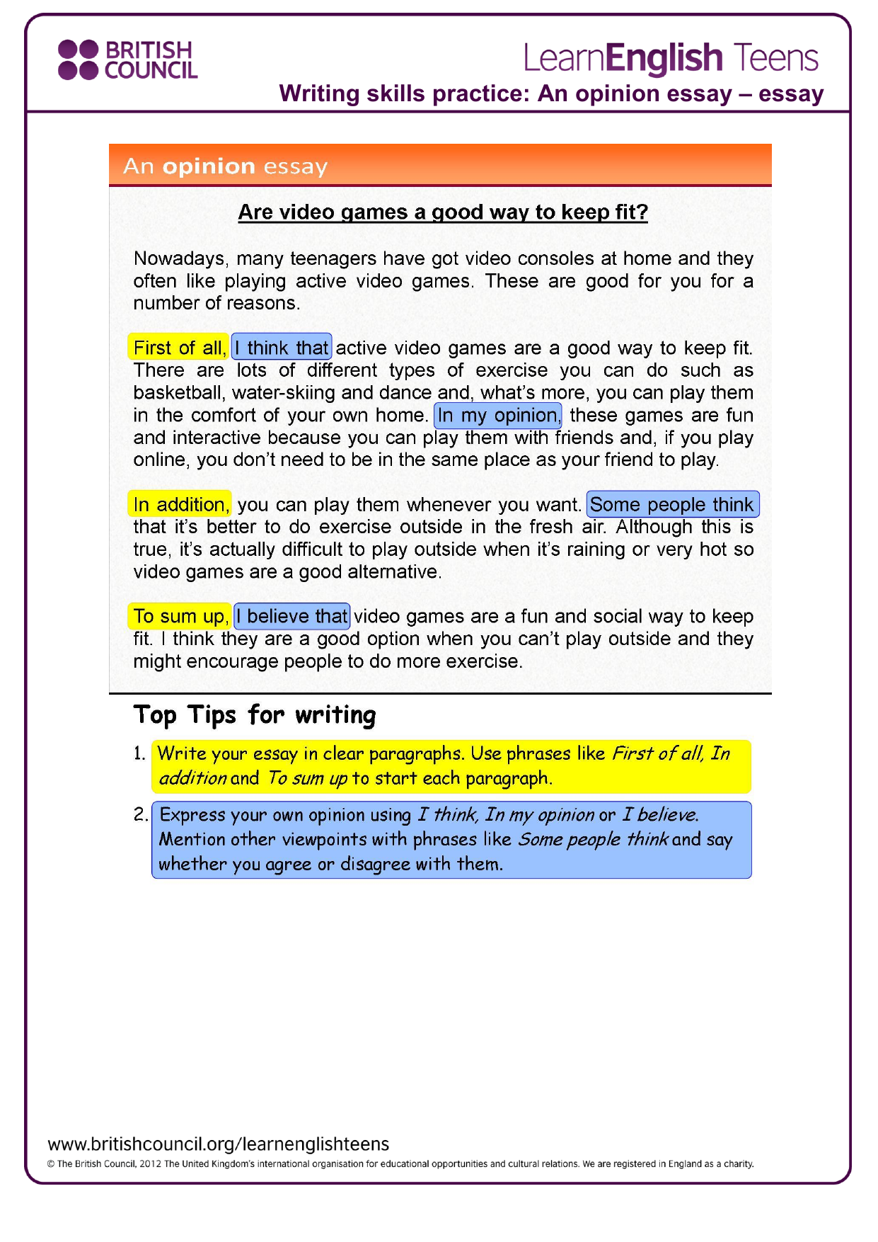  Opinion Essay An Opinion Essay 2022 10 18