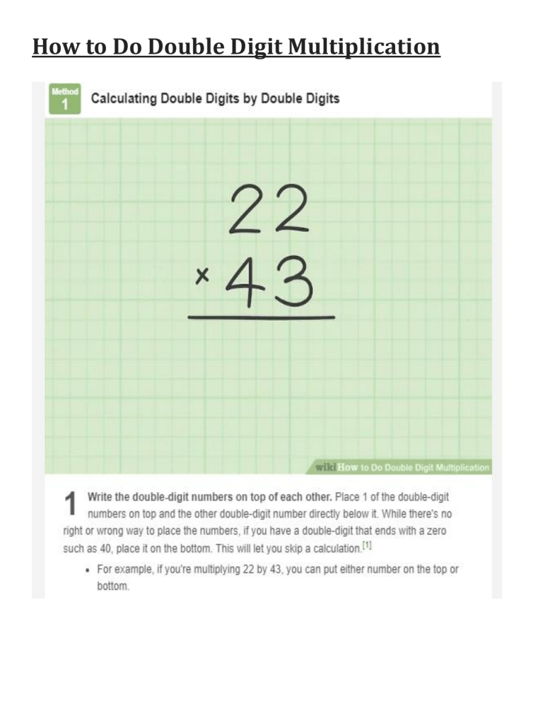 Double Digits Multiplication