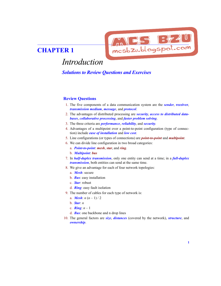 Solution Manual For Data Communications