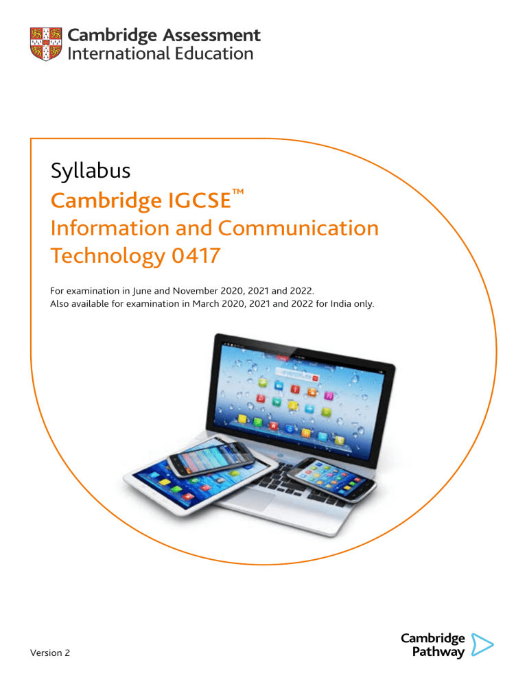 Cambridge IGCSE ICT Syllabus 0417