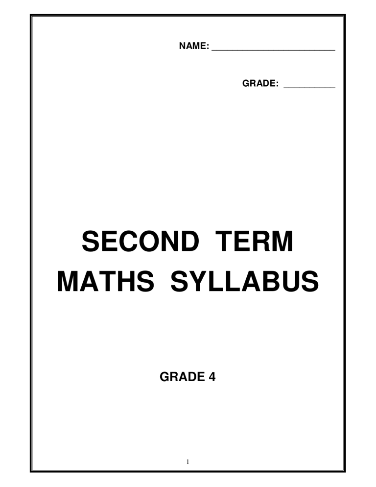 Maths Syllabus T2