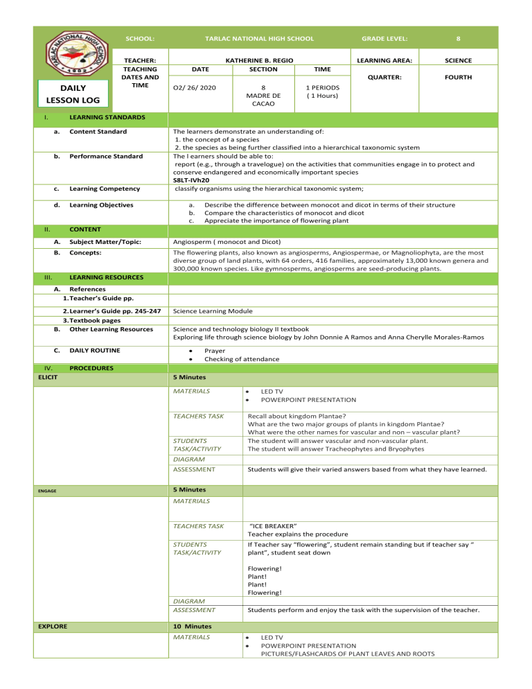 4TH COT 2020 4TH COT 2020