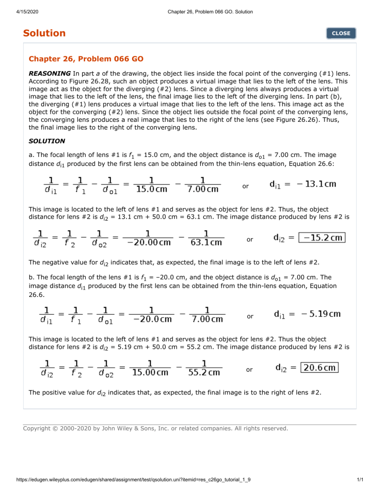 Chapter 26, Problem 066 GO. Solution Chapter 26, Problem 066 GO. Solution