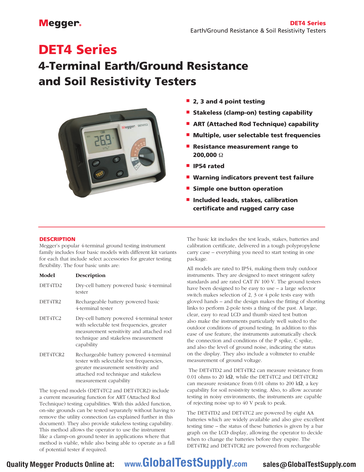 megger limited det4tcr2 clamps earth ground resistance testing kit ...
