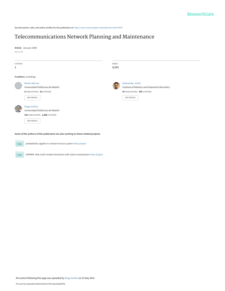Telecommunications Network Planning and Maintenanc