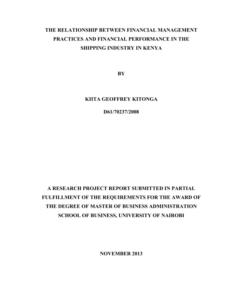 THE RELATIONSHIP BETWEEN FINANCIAL MANAGEMENT PRACTICES AND