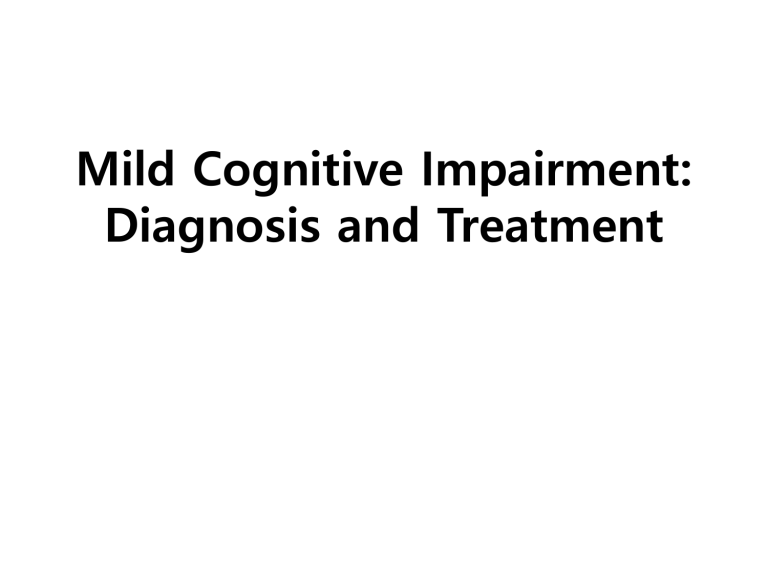 Mild Cognitive Dysfunction