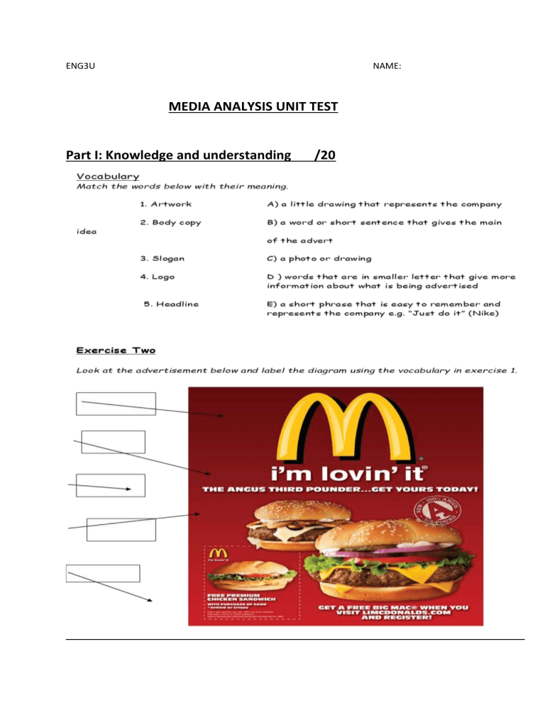 ENG3U MEDIA UNIT TEST