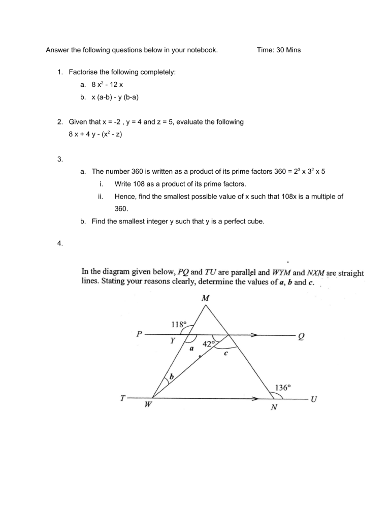 Math Pop Quiz Math Pop Quiz