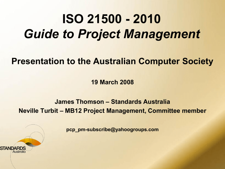 ISO 21500 Project Management Guide Presentation