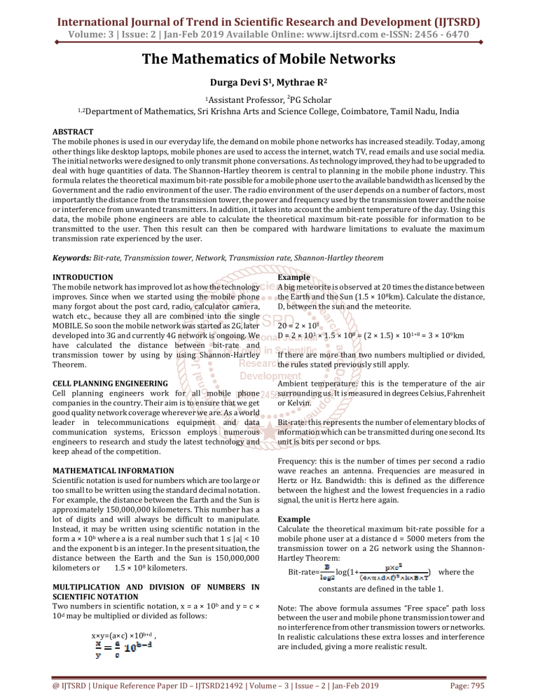 The Mathematics of Mobile Networks