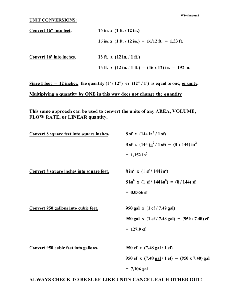 Unit Conversions Dimensional Analysis