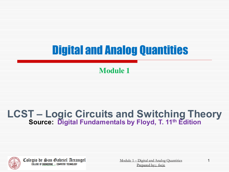 Digital and Analog Quantities: Fundamentals