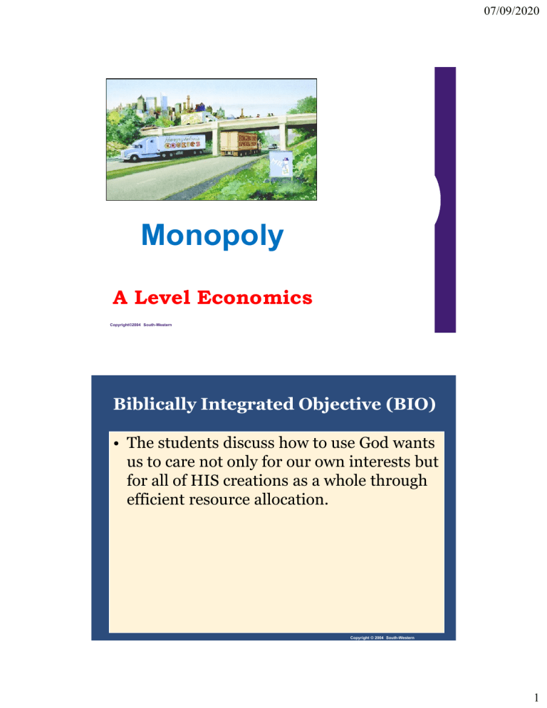 Monopoly Market Handout