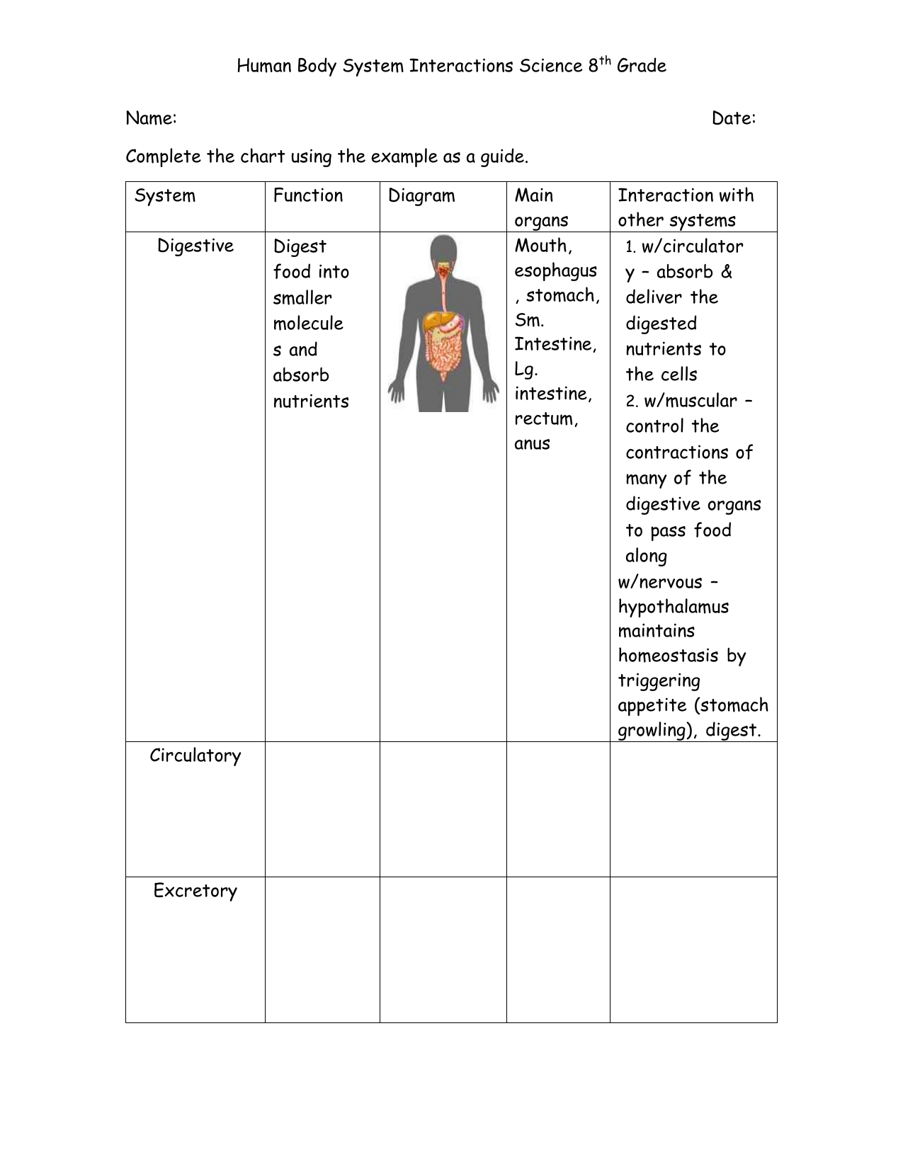 System Interaction Worksheet System Interaction Worksheet