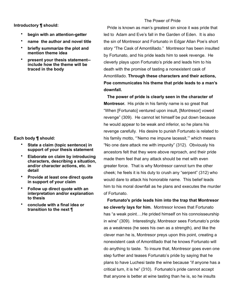 PDF Cask Of The Amontillado Theme Analysis Essay