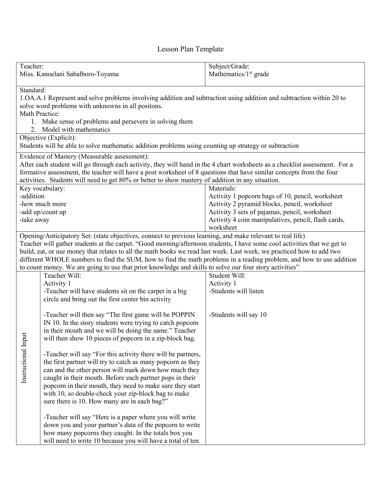 Mathematics Lesson For Grade 12 Lesson Plan For 12th Grade Lesson