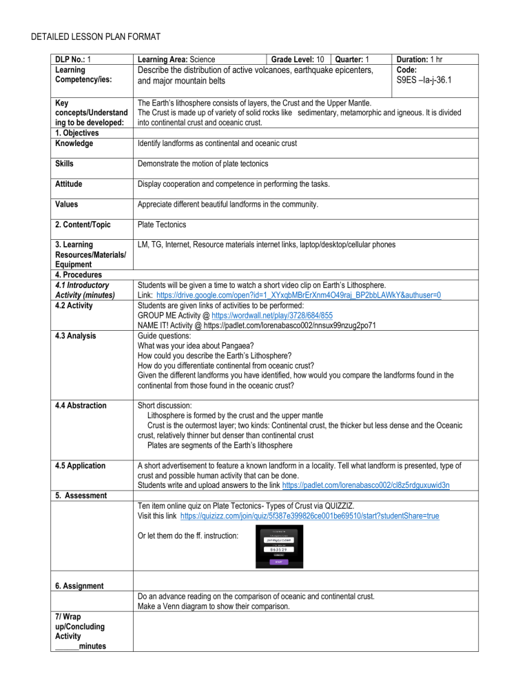 A Detailed Lesson Plan In Science 10 For Cot 2020 2021 A Detailed Vrogue