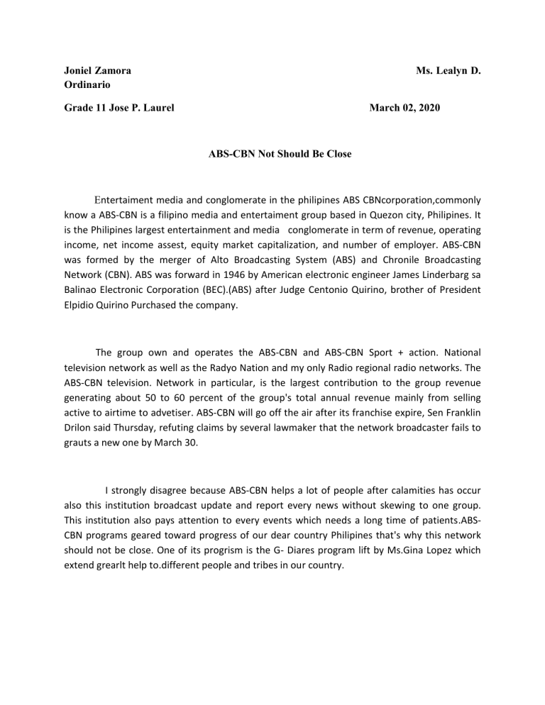 Position Paper