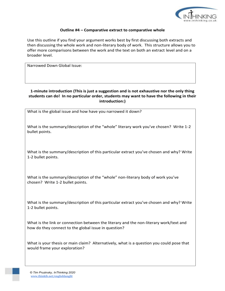 Final outline 4 extract to extract whole to whole