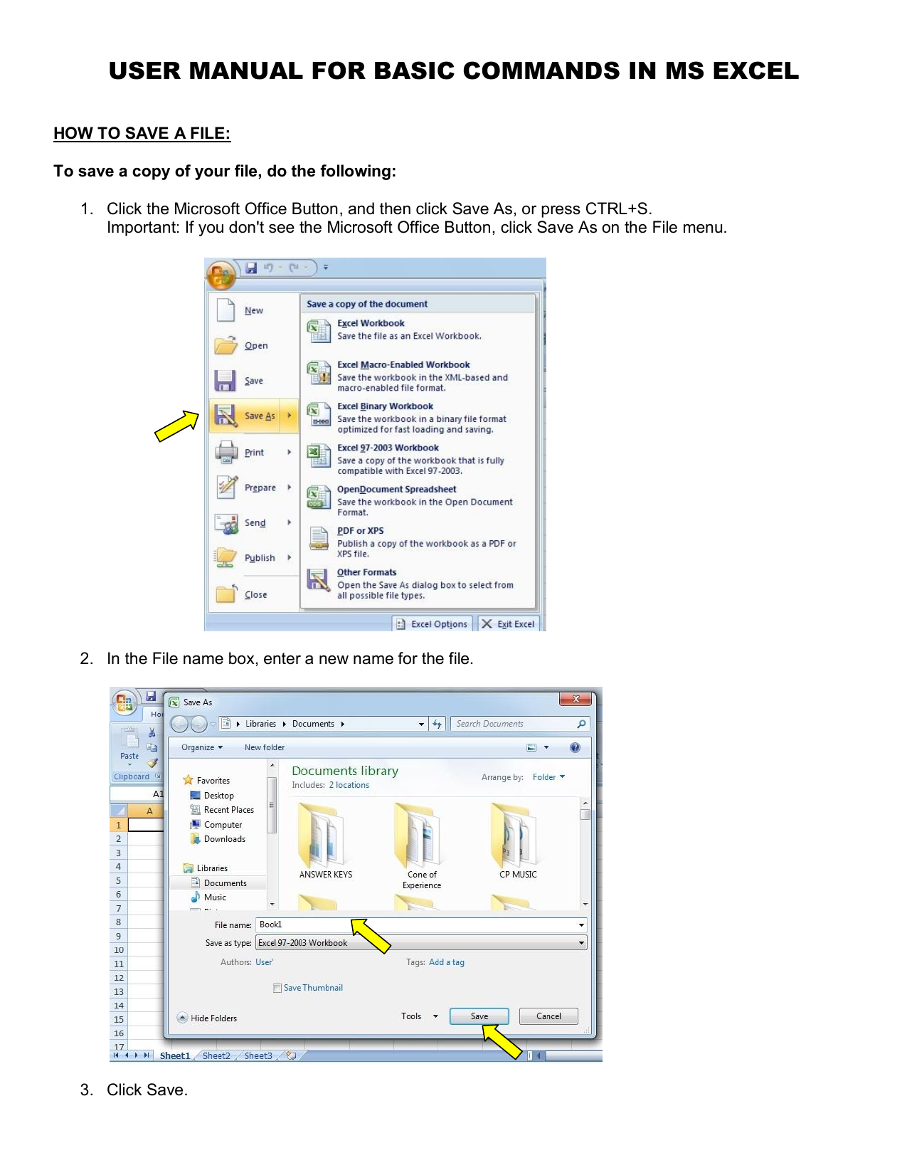 MS Excel Basic Command