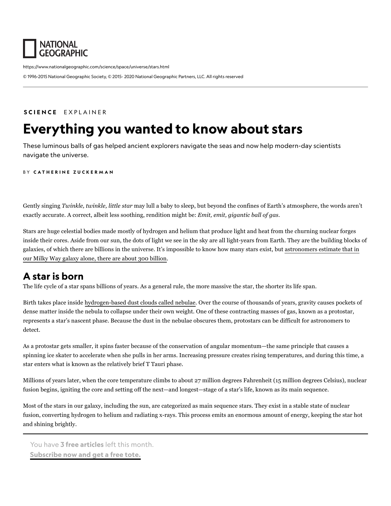 Stars—facts and information