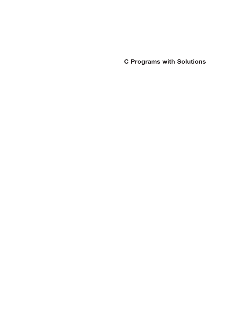 C Programs With Solutions