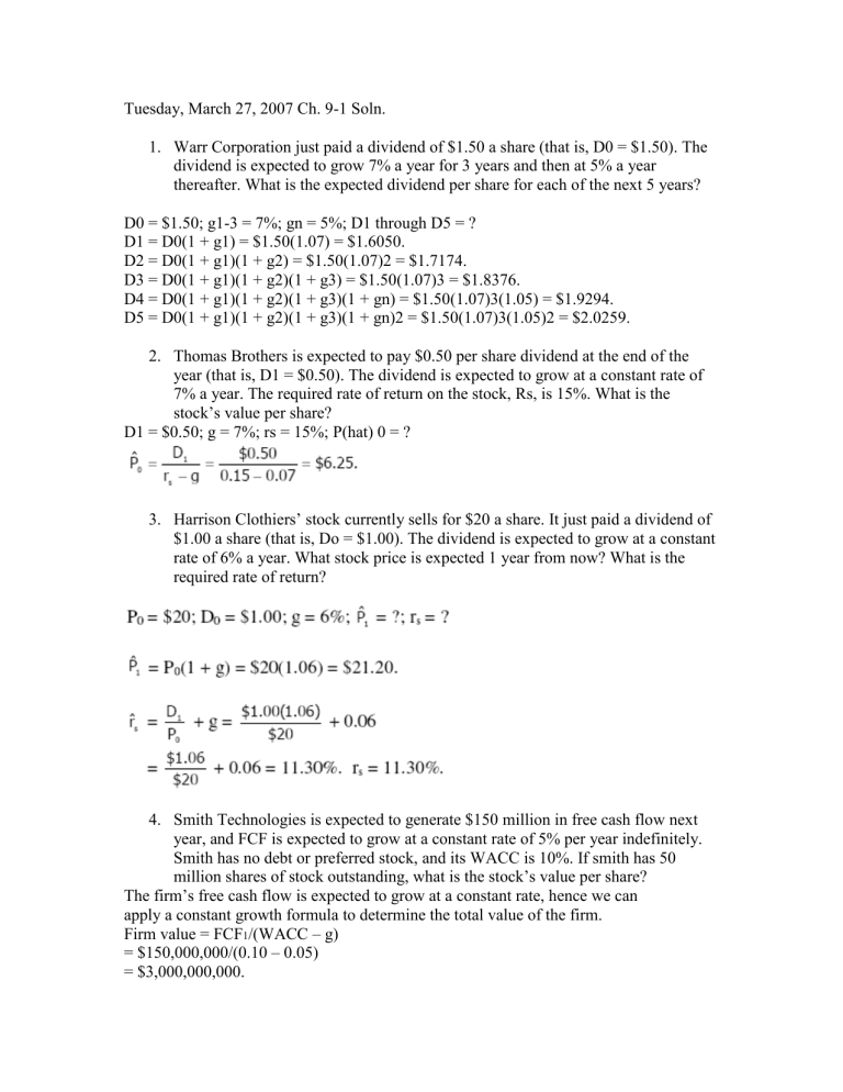 FINANCE ANSWER KEY