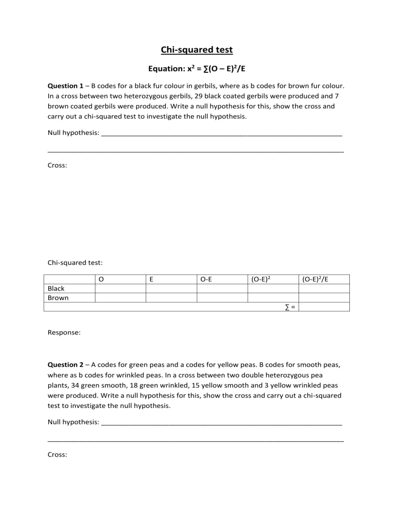 Chi Squared Examples