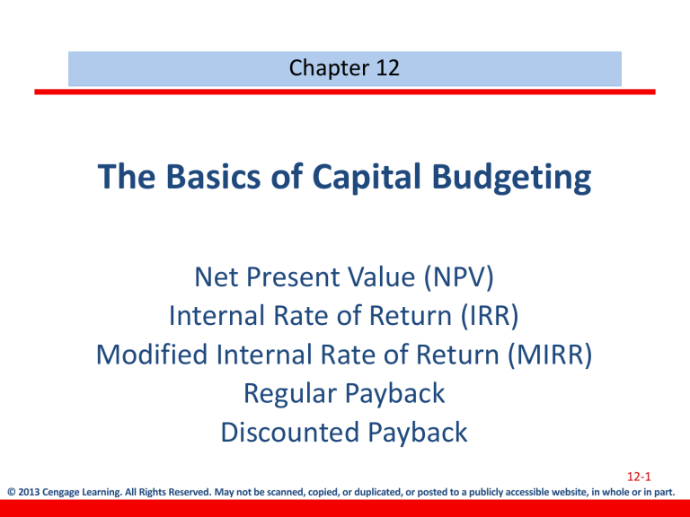 Capital Budgeting And Cash Flow Analysis 1 Capital Budgeting And Cash Flow Analysis 1