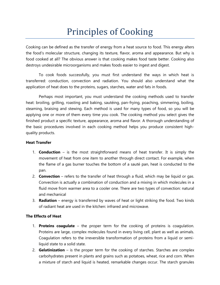 Principles Of Cooking Principles Of Cooking