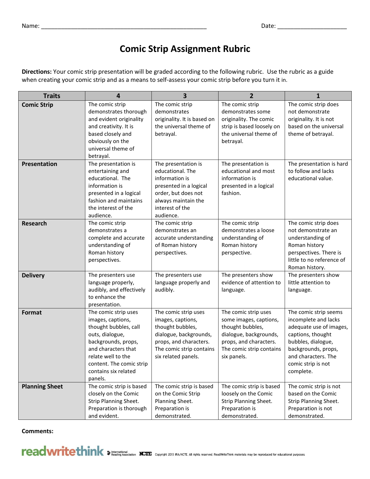 Comic Strip Rubric Telegraph