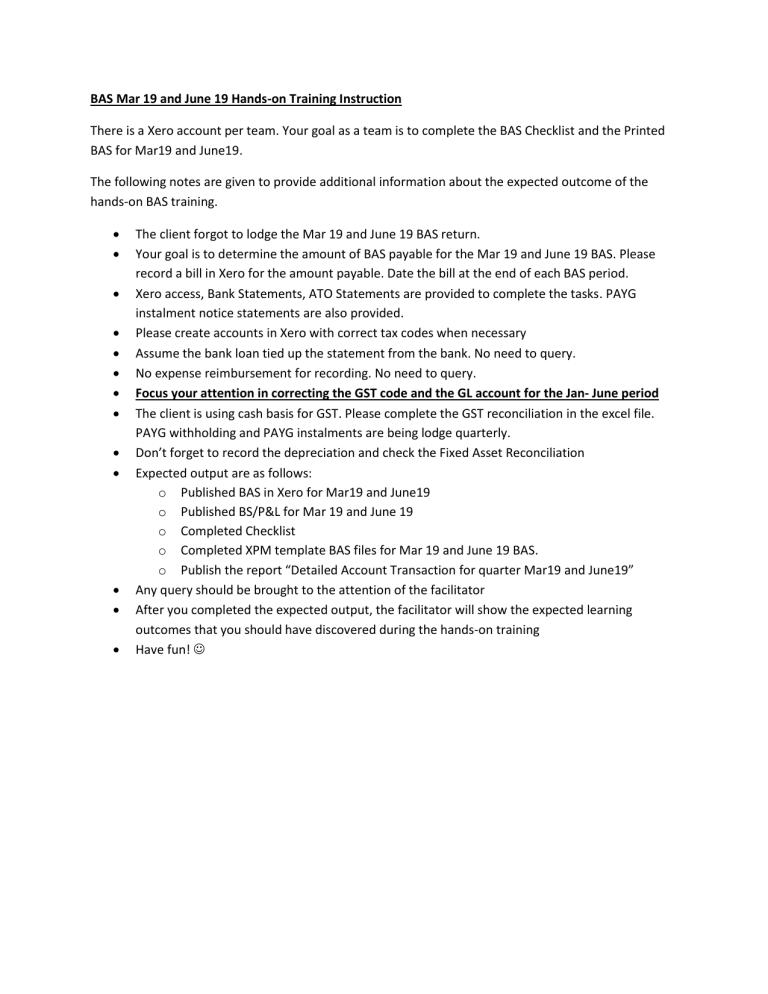 BAS Mar 19 And June 19 Instruction