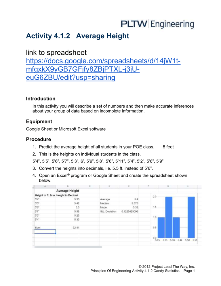 4 1 2 A Class Average Height