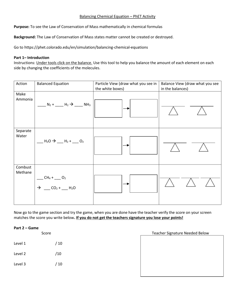 Balancing Chemical Equations Phet Lab Answer Key Tessshebaylo Balancing Chemical Equations Phet Lab Answer Key Tessshebaylo