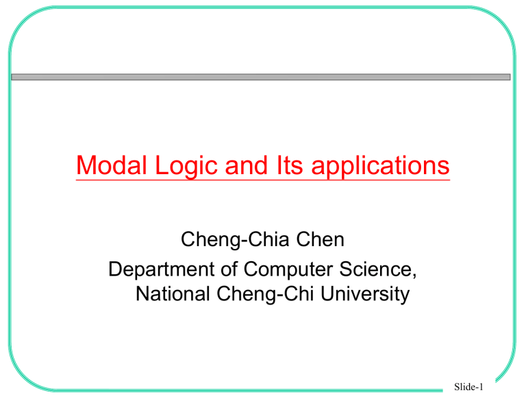 Modal logic and its applications