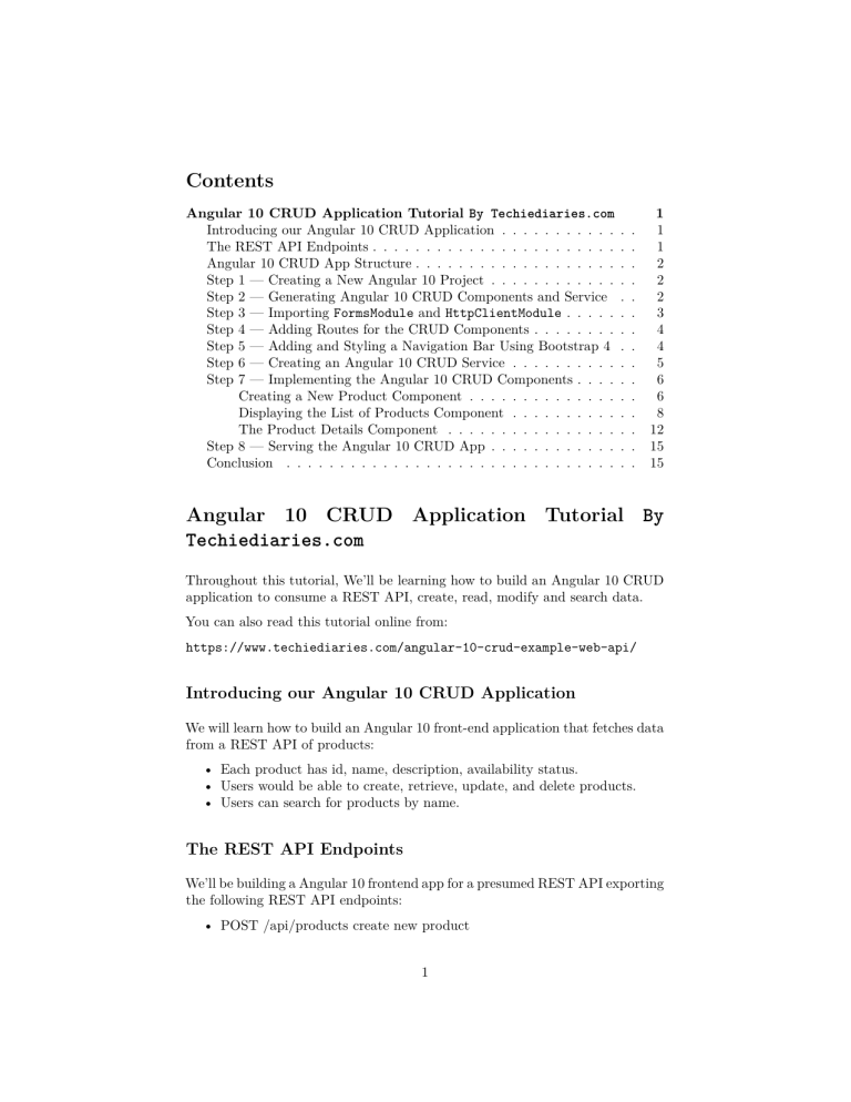Angular 10 CRUD Tutorial: Build a REST API App Angular 10 CRUD Tutorial: Build a REST API App